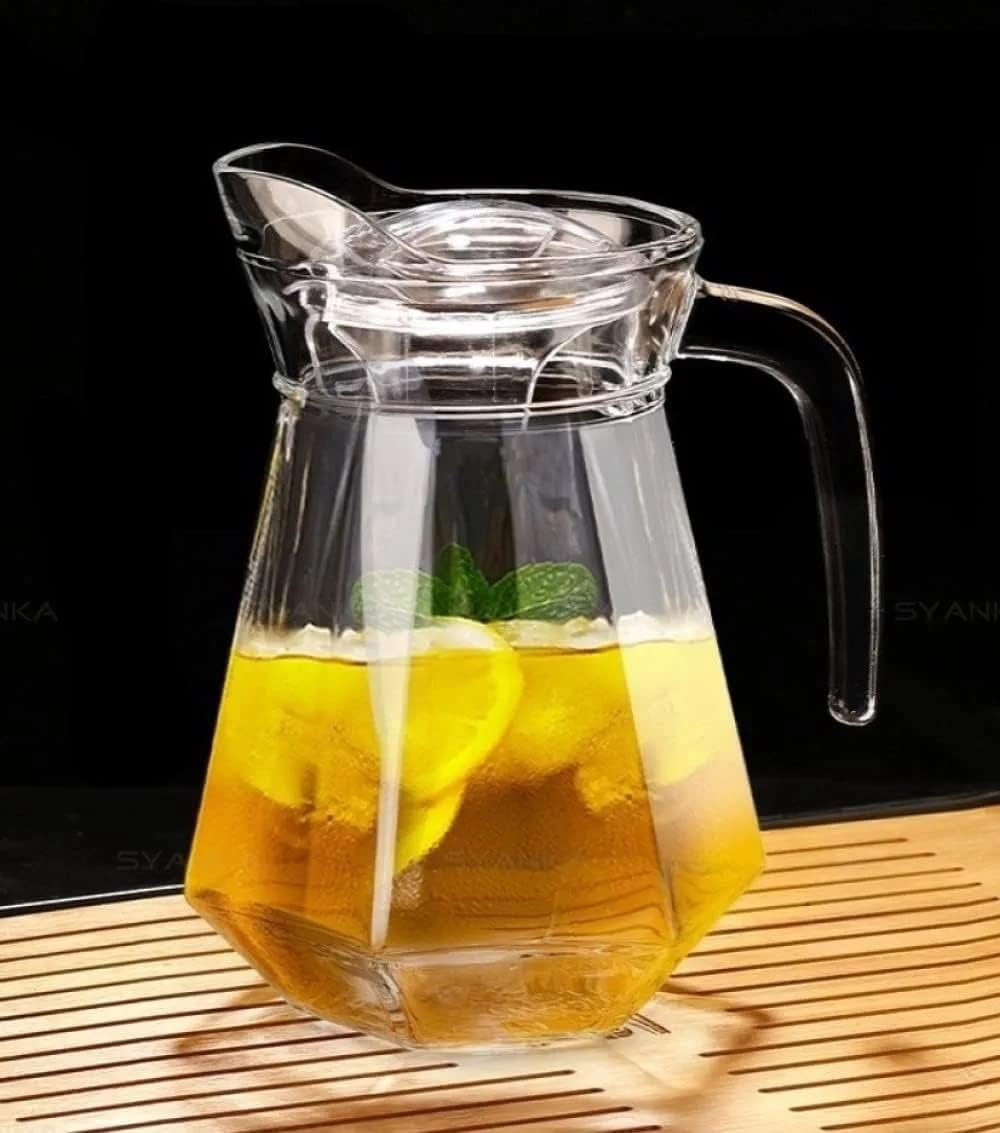 MOOZICO Italian Glass jug Pitcher with with lid iced Tea Pitcher Water ...