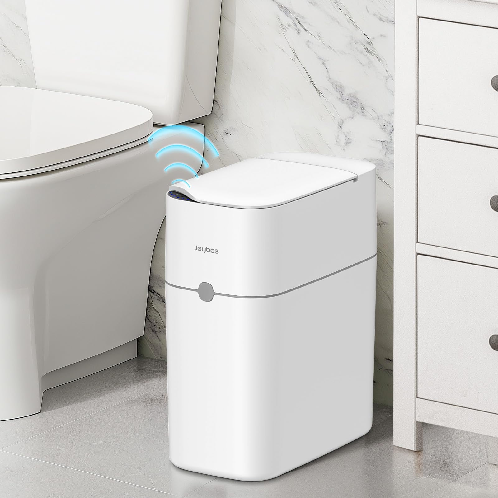 MOPALL Automatic Motion Sensor Bathroom Trash Can with 3 Gallon Smart ...