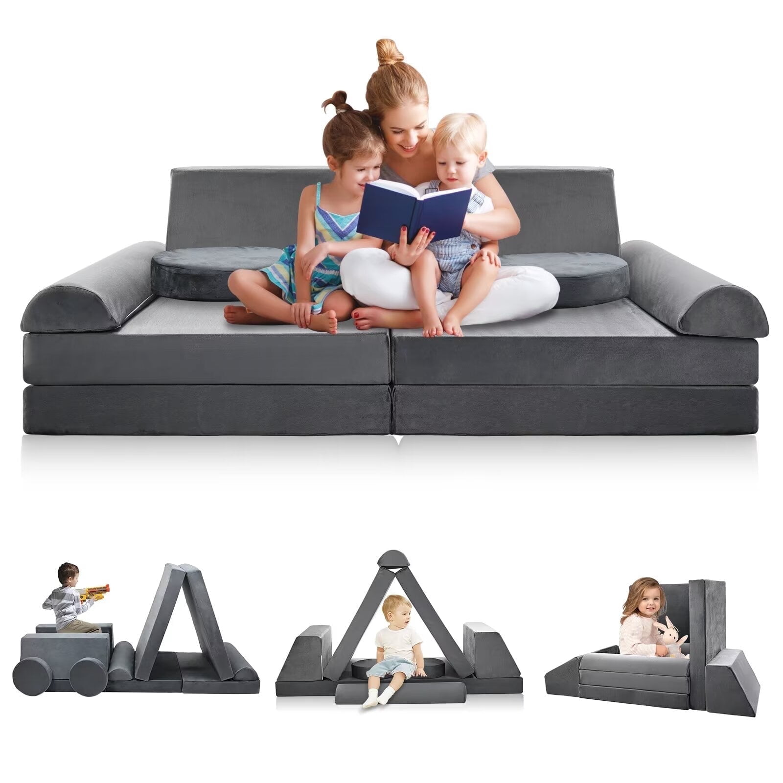 MOPHOTO 10PCS Toddler's Modular Foam Sofa: Building Children's Playroom ...