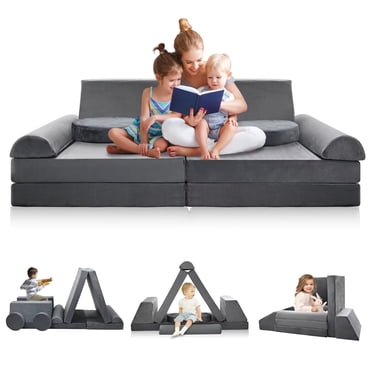 Free Shipping! Polar Aurora 6-Piece Folding Convertible Kids Couch Play ...