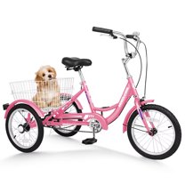 MOPHOTO Adult Tricycles 3 Wheel 7 Speed Trikes, 20 inch with Big Basket ...