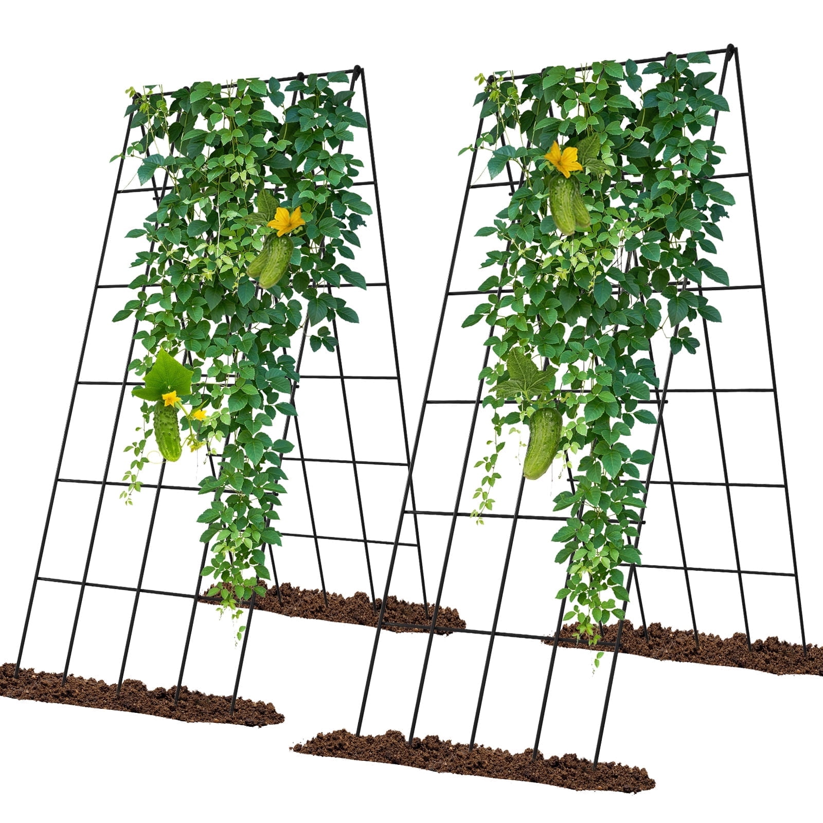 MOPHOTO 2 Pack Cucumber Trellis, Foldable A Frame Trellis for Raised ...