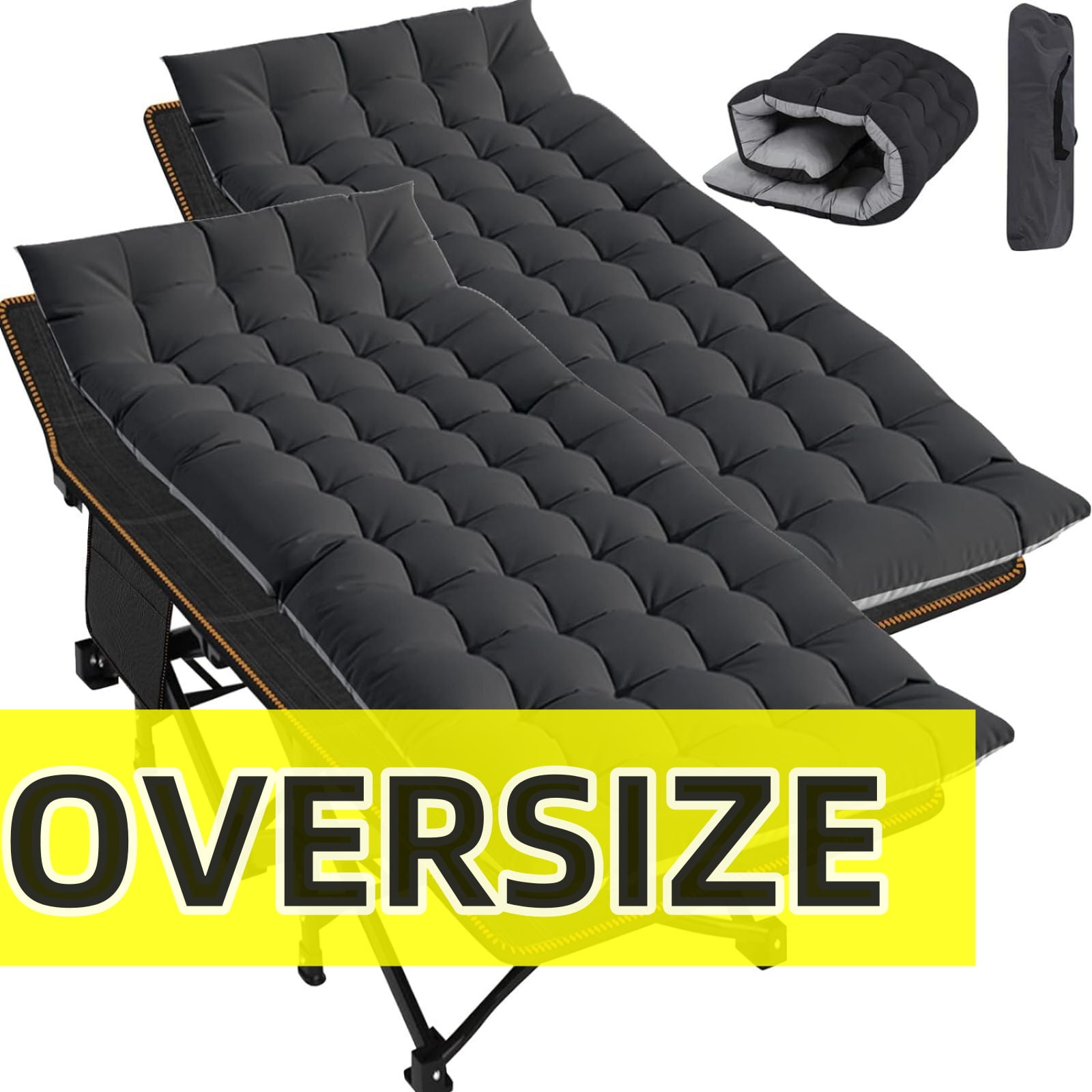 MOPHOTO 2 Pack Oversized 78"*32" Portable Folding Bed for Adults, Heavy ...