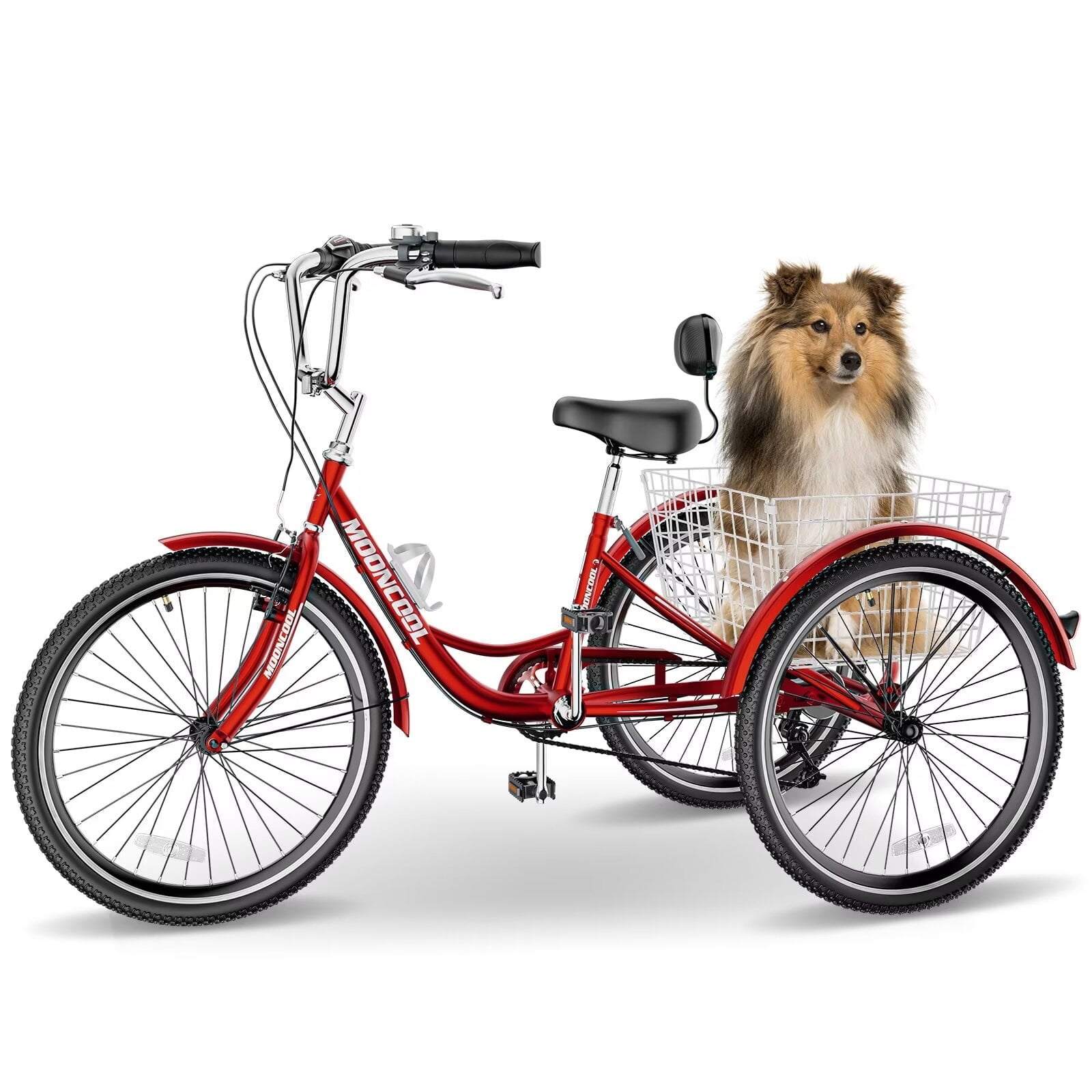 20" Tricycle for Adults Seniors with Big Basket, 7 Speed Low-Step ...