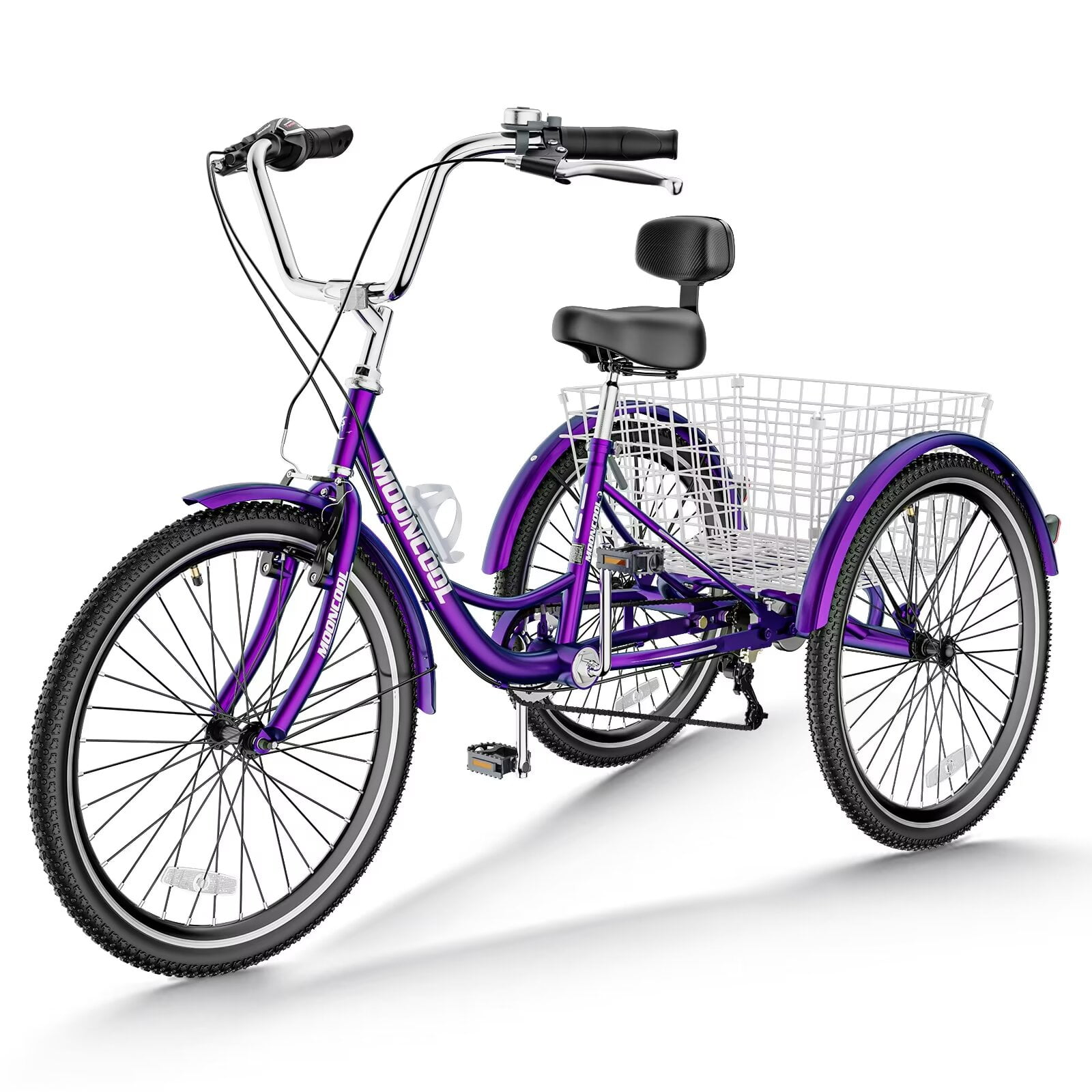 MOPHOTO 20"/24"/26" Tricycle for Adults Seniors with Big Basket, 7 ...