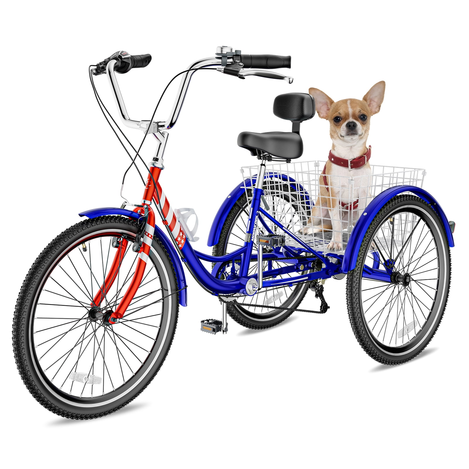 MOPHOTO 24" Adult Tricycle, 7 Speed Trike Cruiser Bike, Rear Storage ...