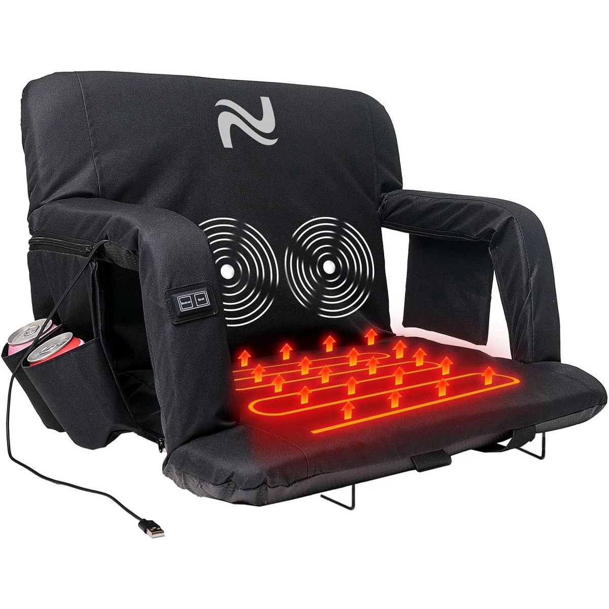 MOPHOTO 25 inch XXL Stadium Seats with Fans, Bleacher Seat with Back ...