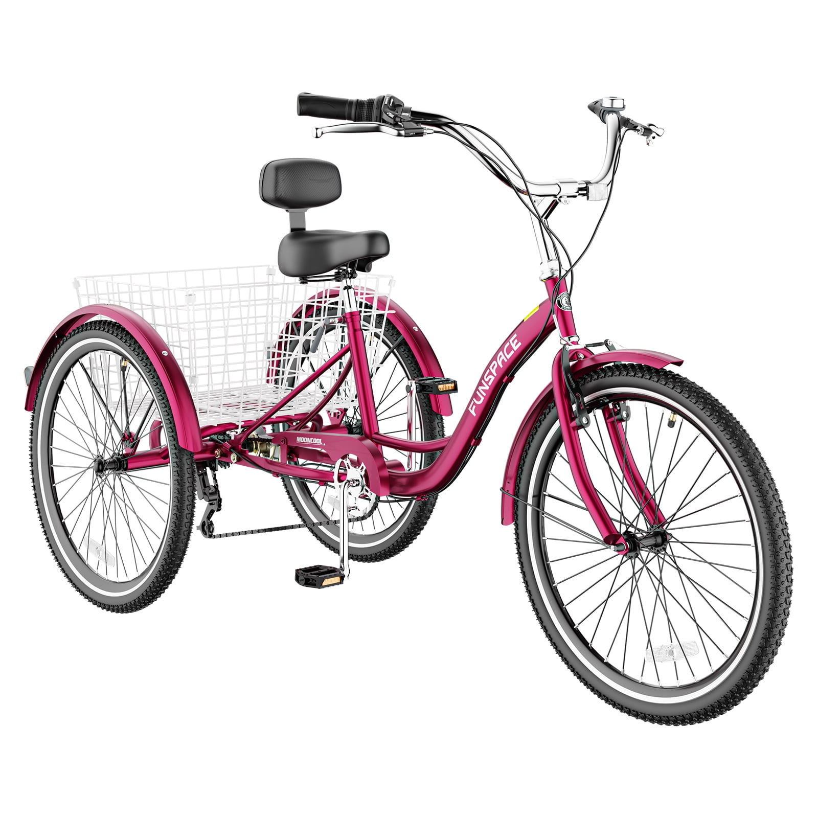 MOPHOTO 26'' 7 Speed Adult Tricycle, Low-Step Frame Trike for Women ...
