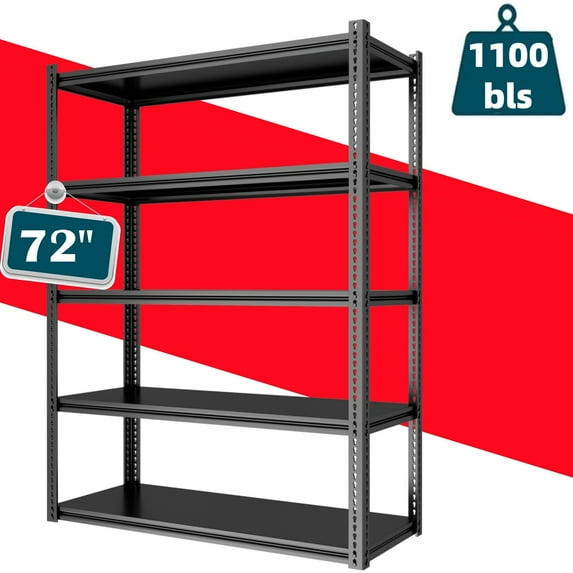 MOPHOTO 36" L x 16" W x 72" H Adjustable 5 Tier Garage Shelving Heavy ...