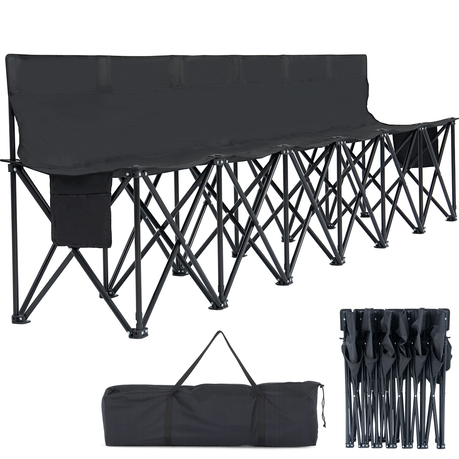 MOPHOTO 6 Seats Portable Folding Soccer Benches for Team Sideline Bench ...