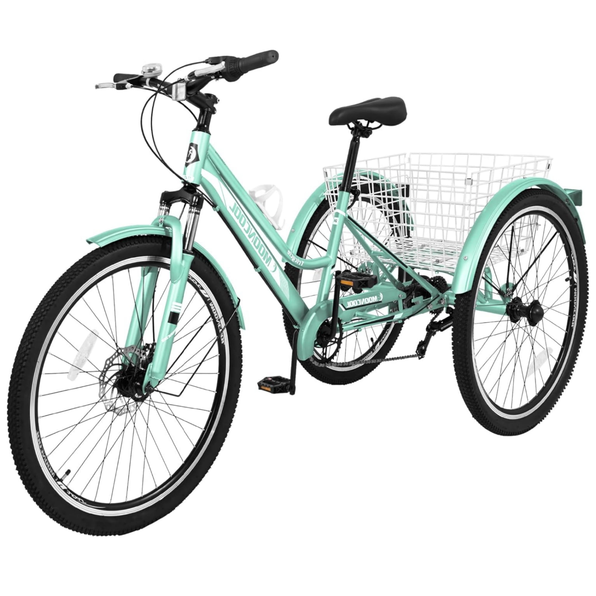 MOPHOTO 7 Speed 24"/26''/27.5'' Wheels Adult Mountain Tricycle, 3 Wheel ...