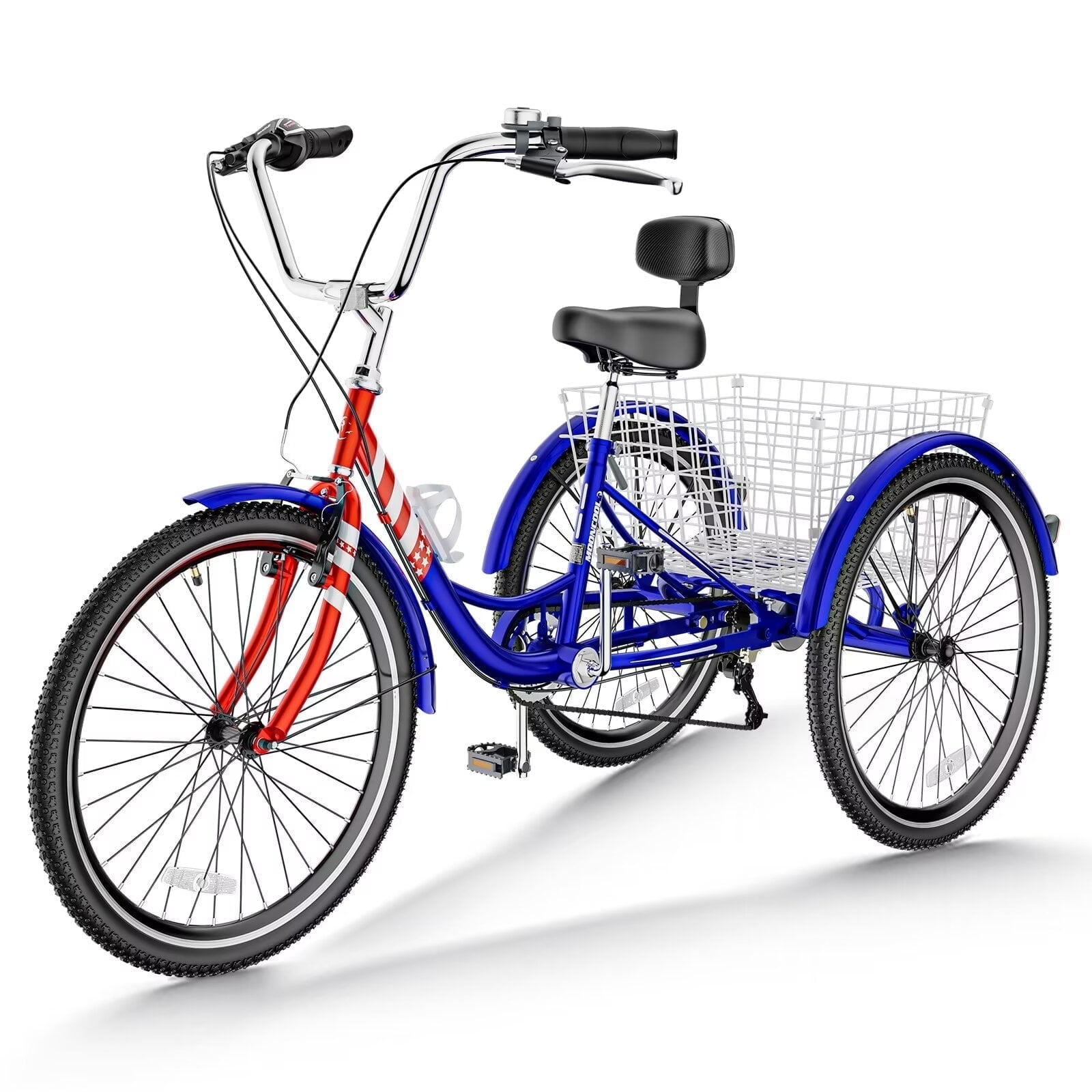 MOPHOTO 20"/24"/26" Tricycle for Adults Seniors with Big Basket, 7 ...