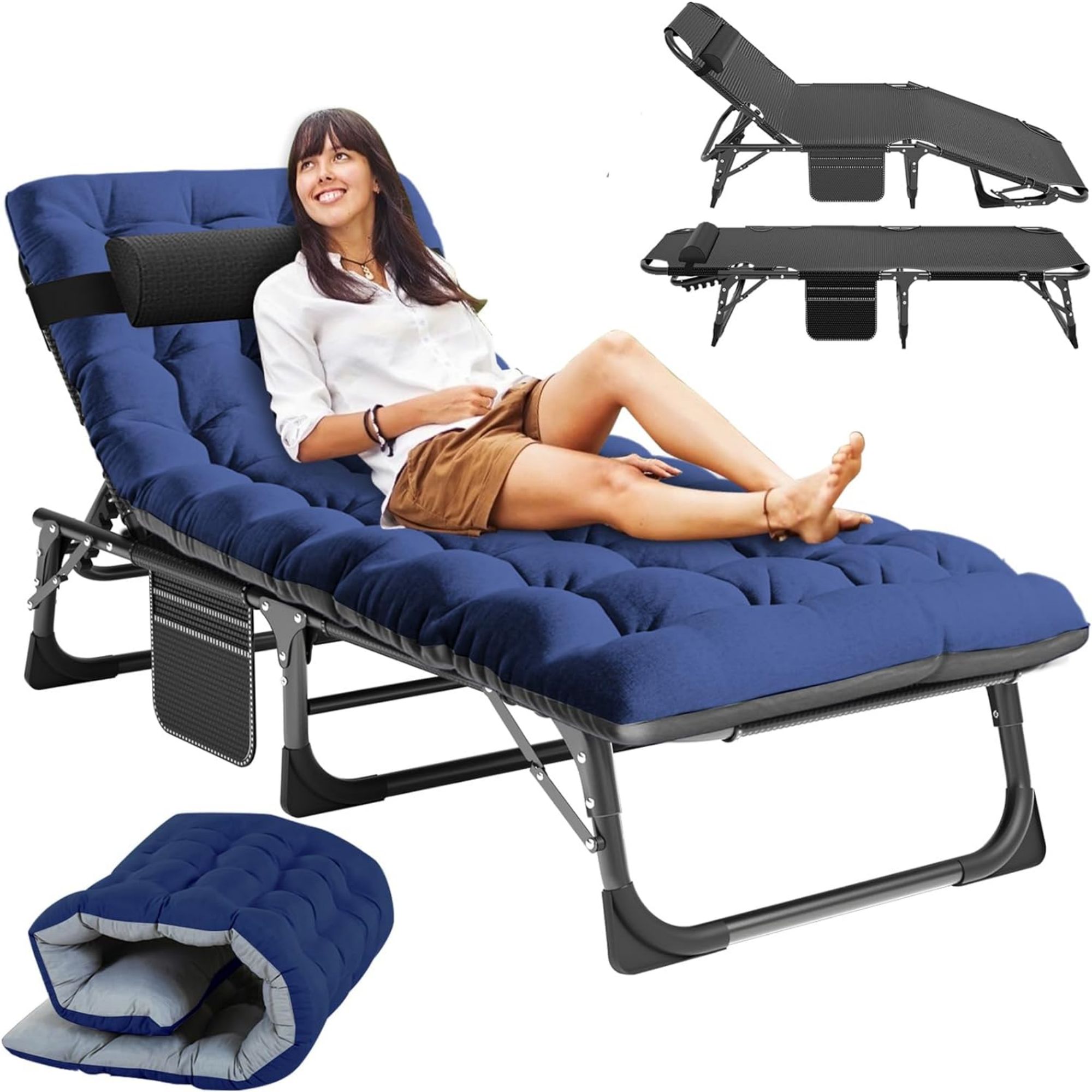 MOPHOTO Portable Folding Bed Camping Cot with Carry Bags&Pearl Mattress ...