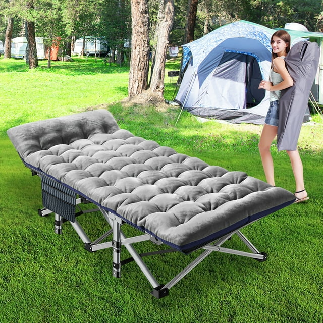 MOPHOTO 75'' Adult Folding Camping Cot, Heavy Duty Sleeping Cots for ...