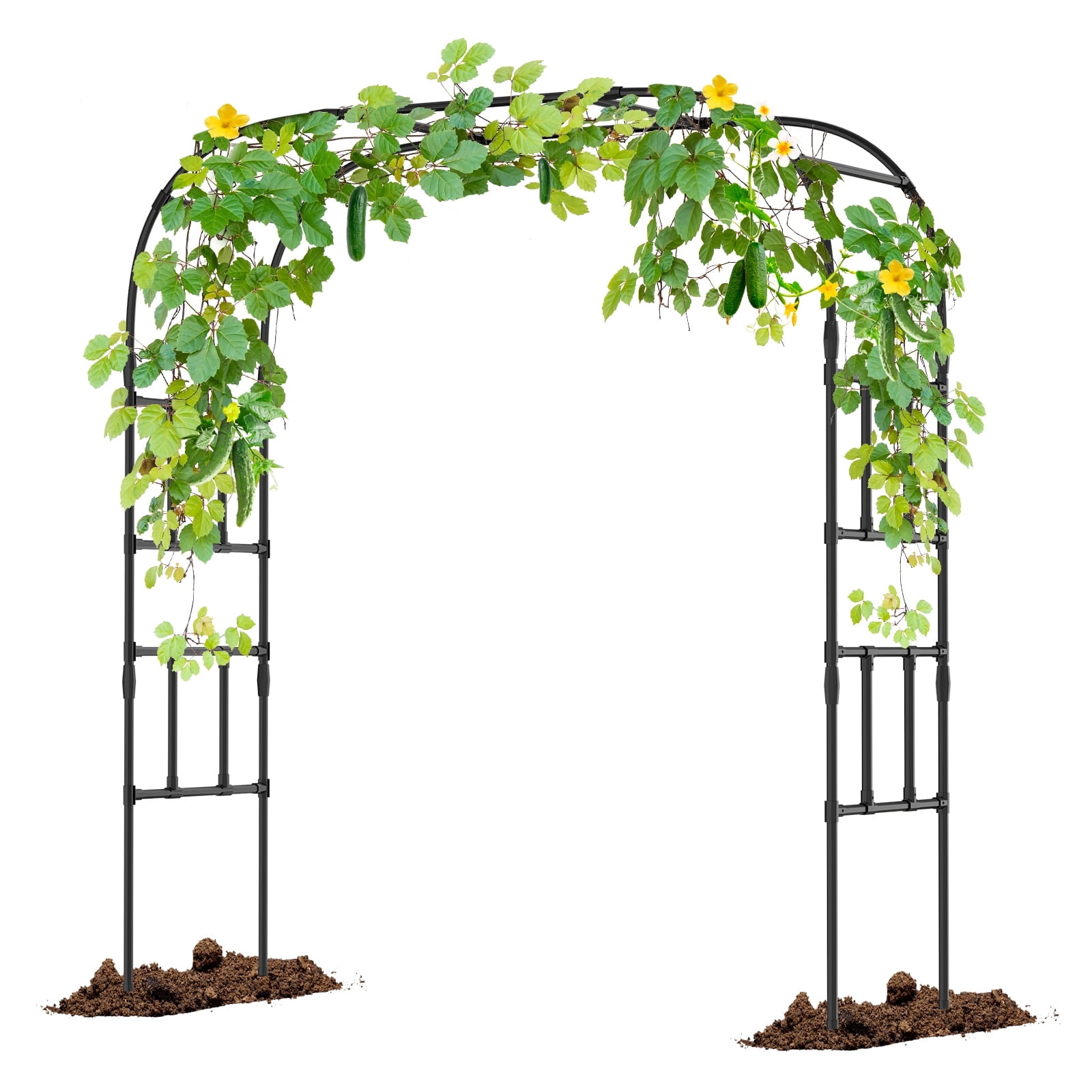 MOPHOTO Garden Arch Trellis for Climbing Plants, 87'' H Large Garden ...