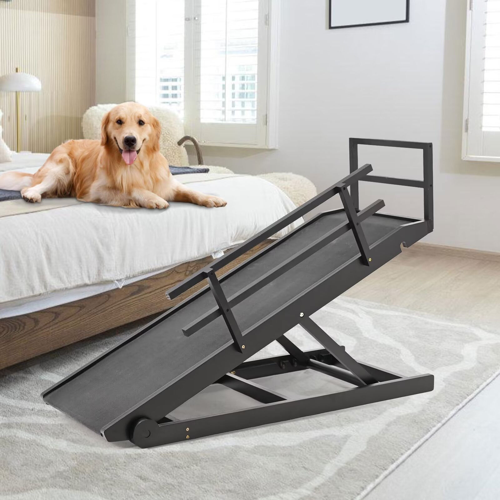 MOPHOTO Adjustable, Foldable Pet Ramp for Dogs & Cats, Car Paw Friendly ...
