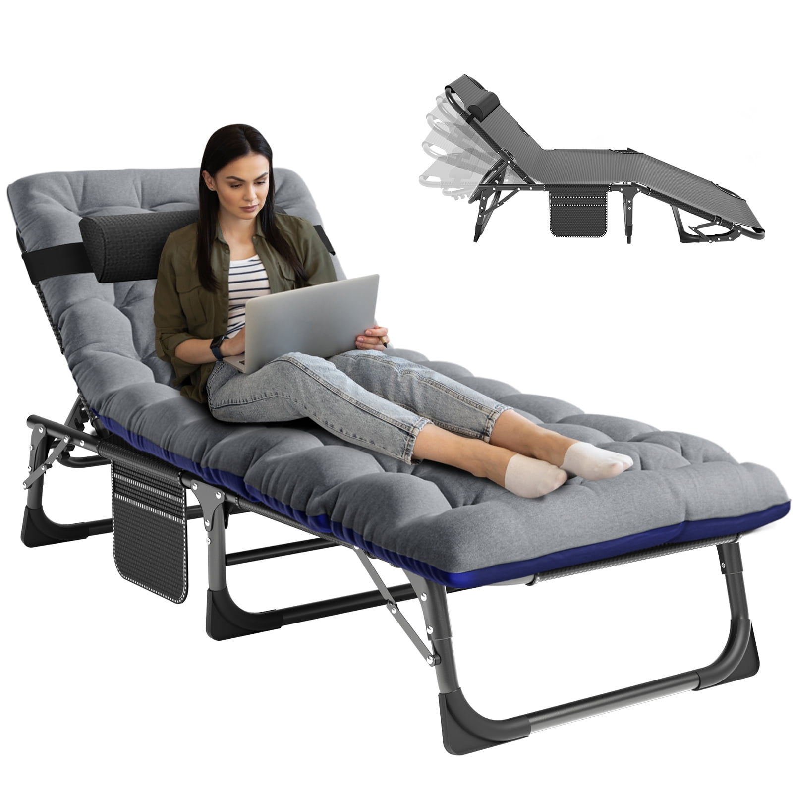 MOPHOTO Adjustable Position Camping Cot Support 440 bls, Outdoor ...