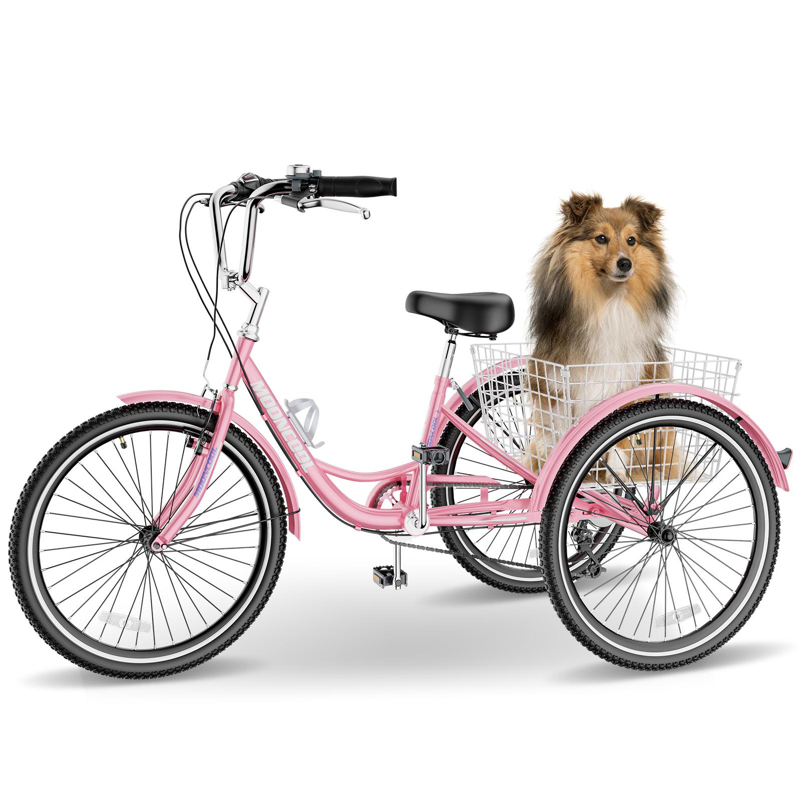 MOPHOTO Adult Tricycle Bike 3 Wheeler Bicycle 7 Speed Portable Tricycle ...