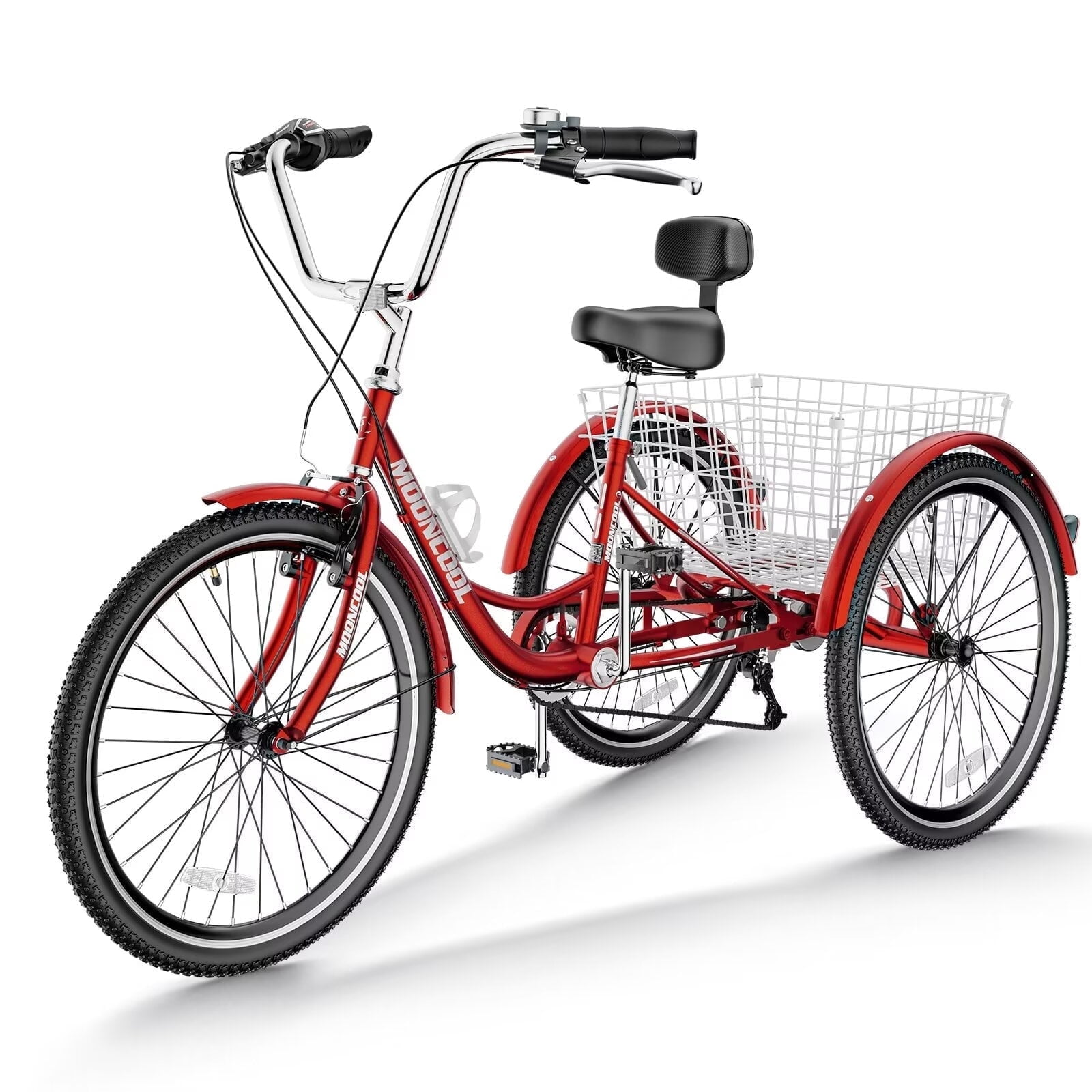 MOPHOTO 20"/24"/26" Tricycle for Adults Seniors with Big Basket, 7 ...