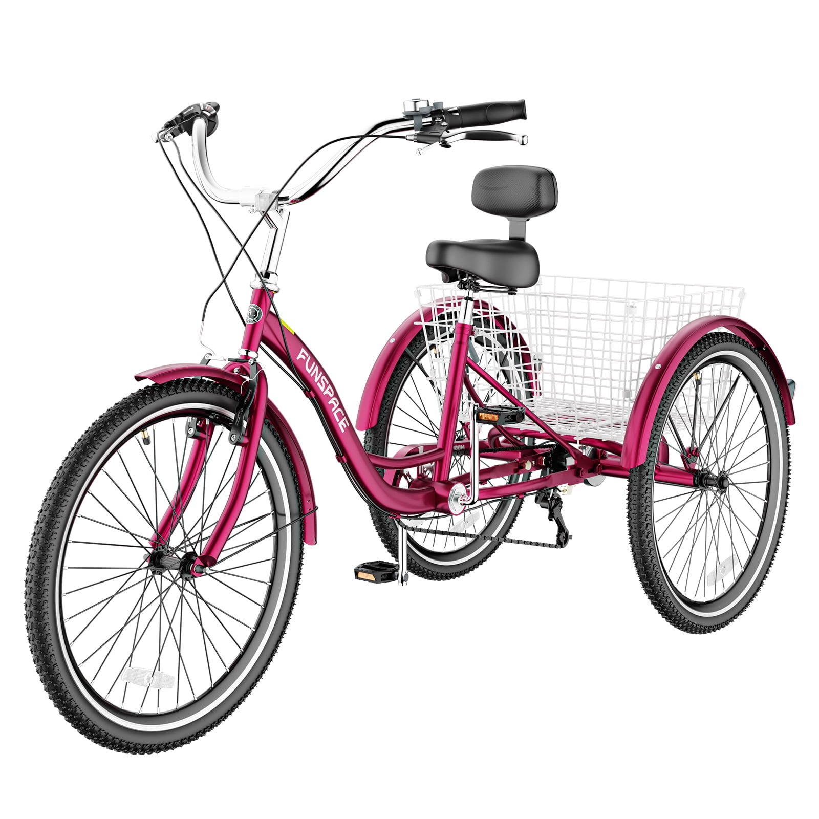 3 Wheel Bikes For Adults WEDF 7-Speed Adult Tricycle Three-Wheel ...