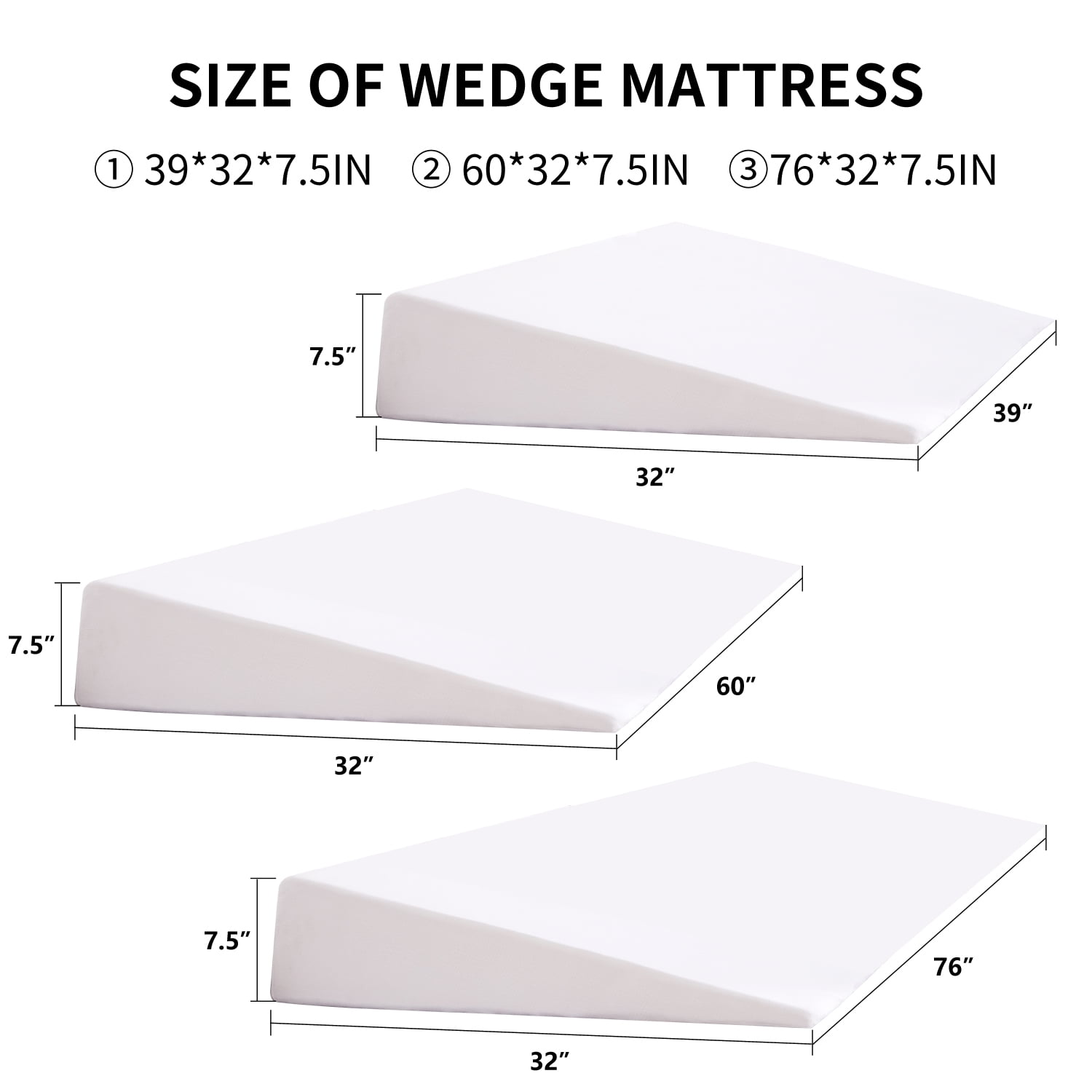 MOPHOTO Bed Wedge Pillow, Extra Large Memory Foam Bed Wedge Pillow ...