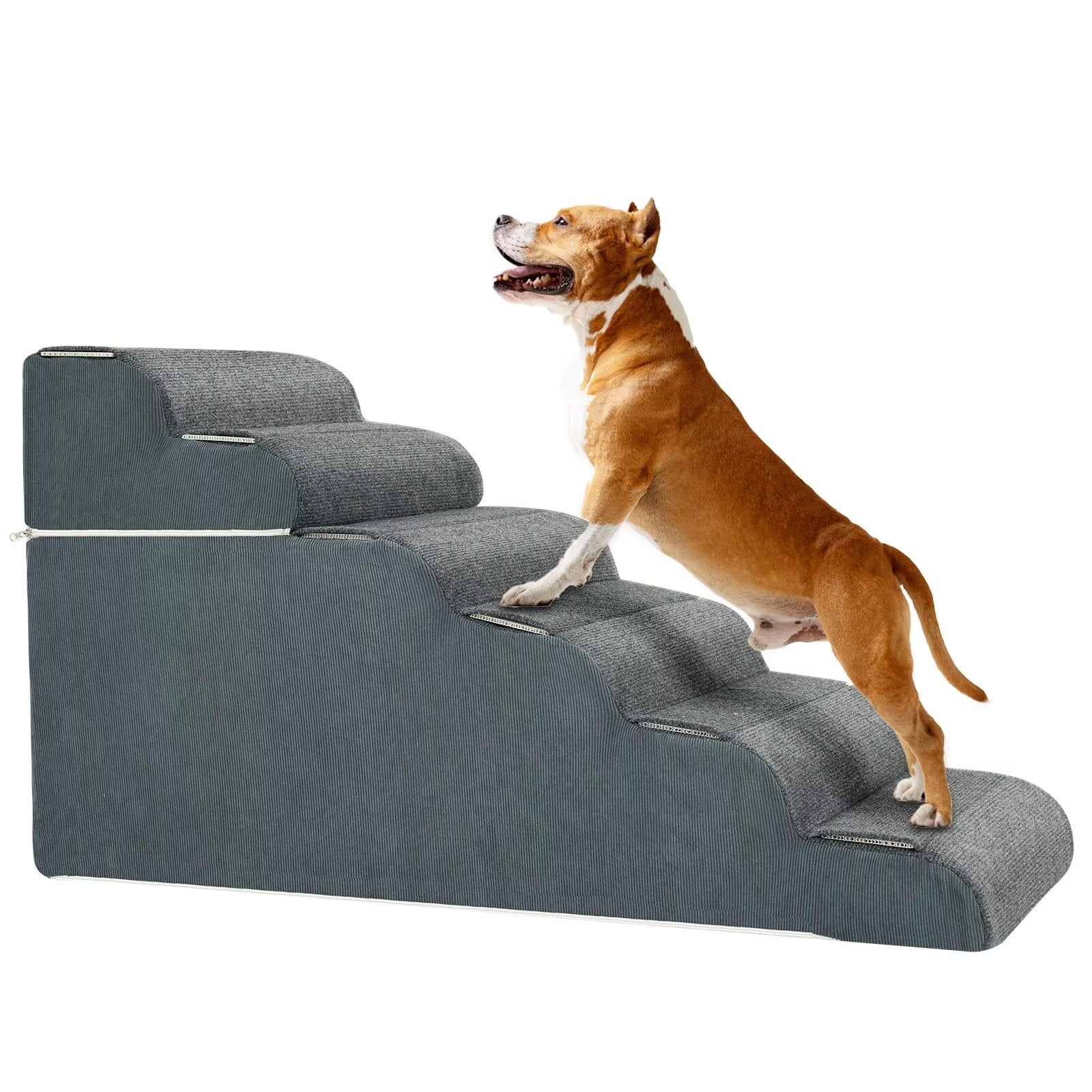 MOPHOTO Dog Stairs for Small & Large Dogs and Cats, 6 Steps Dog Ramp ...