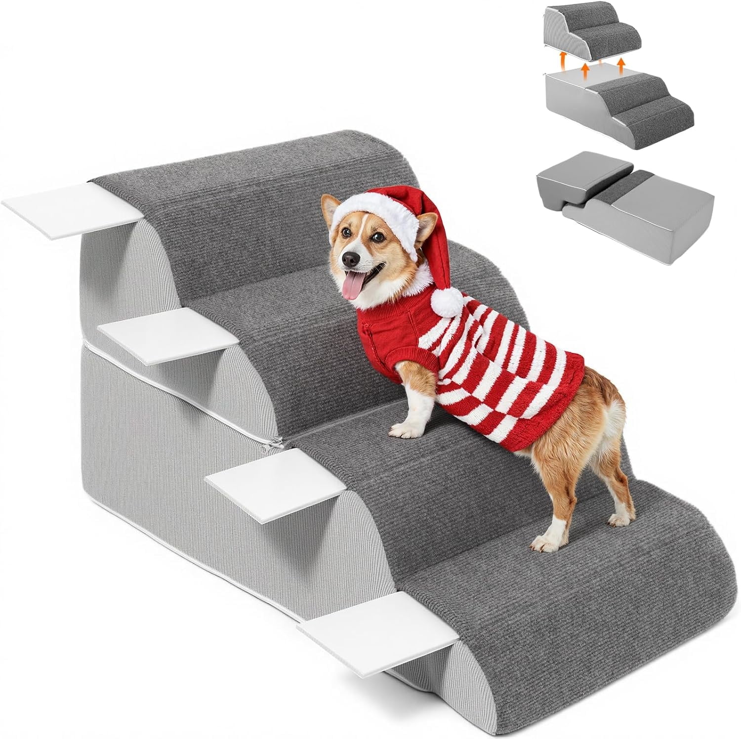 MOPHOTO Dog Stairs for Small & Large Dogs and Cats Dog Ramp for High ...