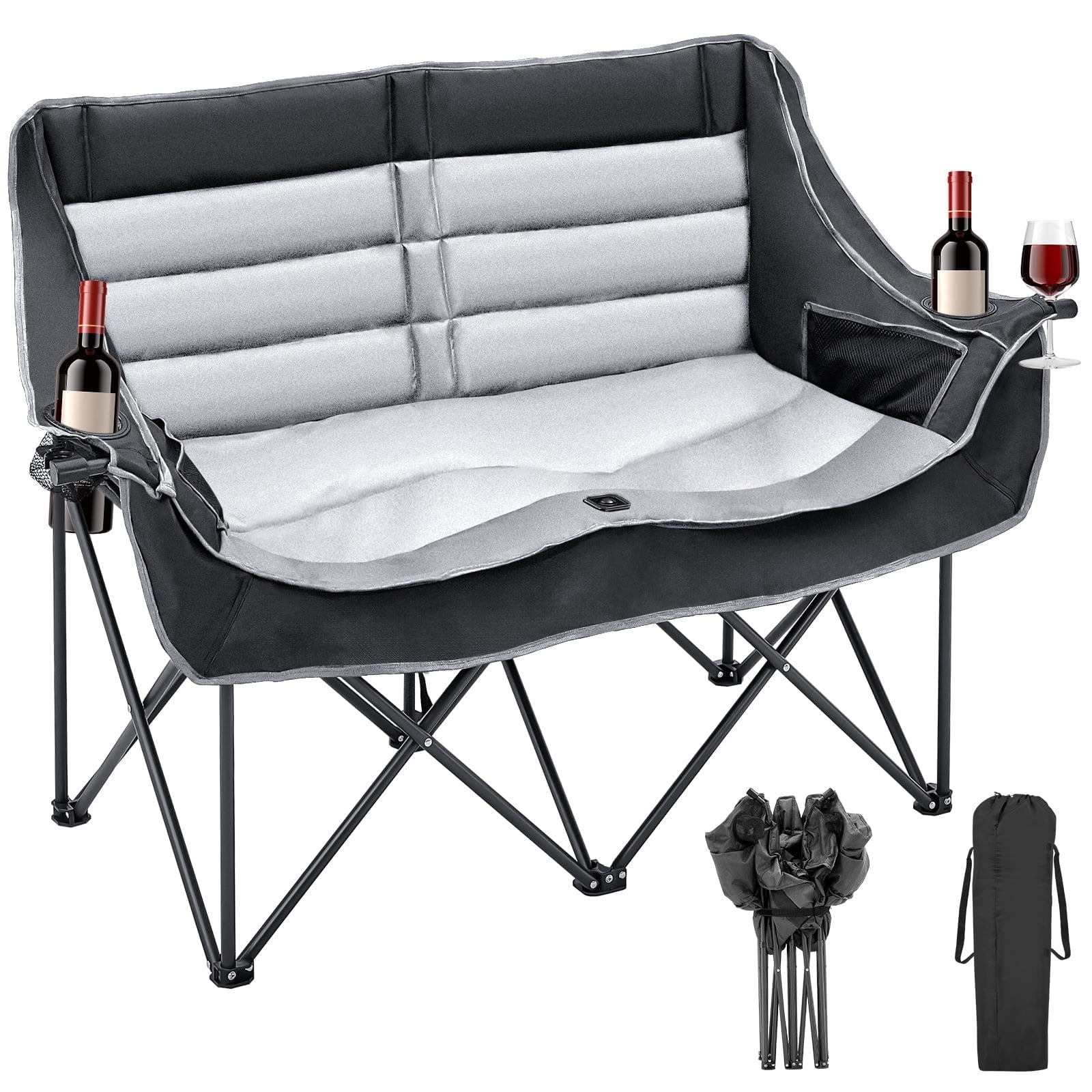 MOPHOTO Double Camping Chair for Adults, 2 Person Loveseat Camping ...