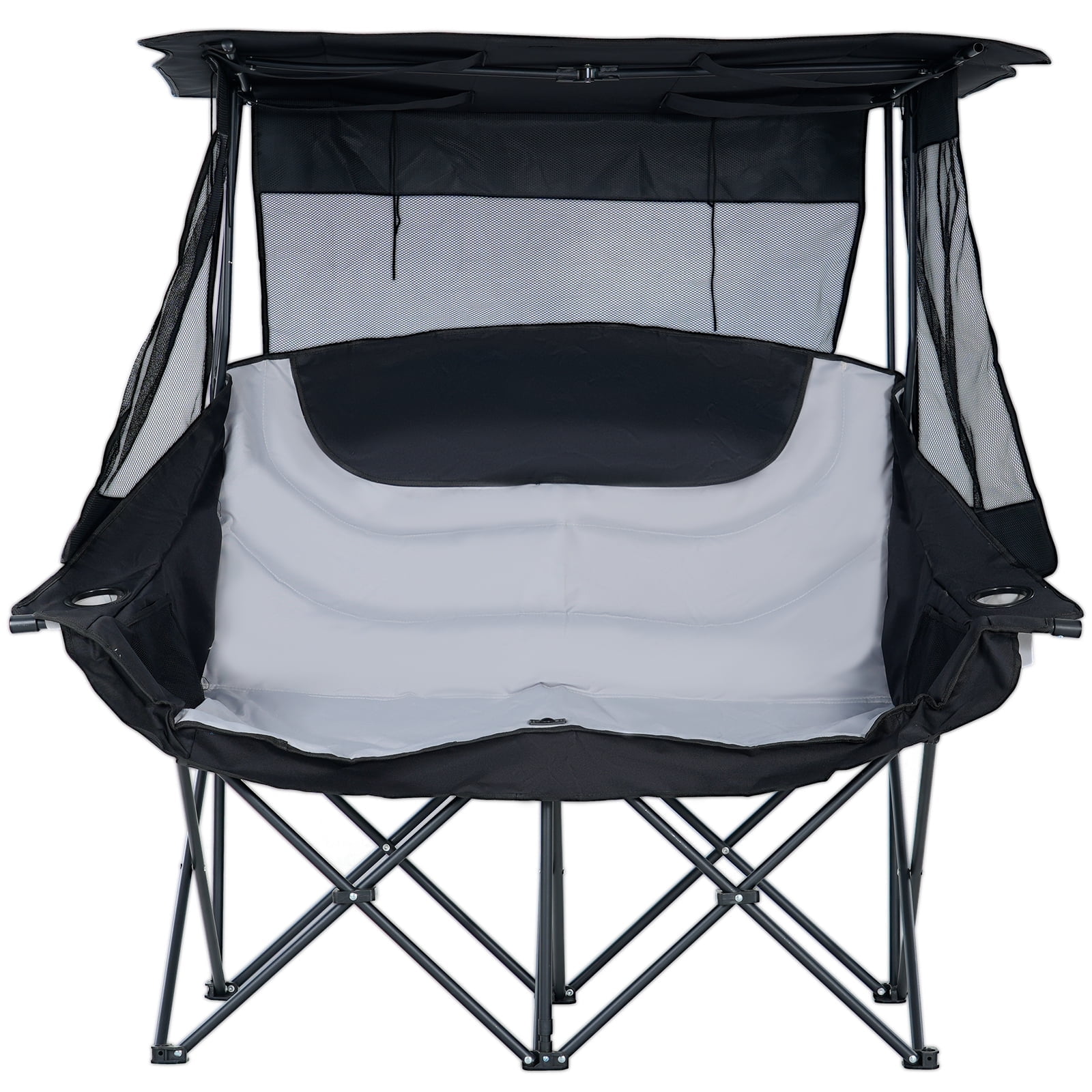 MOPHOTO Double Beach Chair with Canopy Shade, Oversized Folding ...