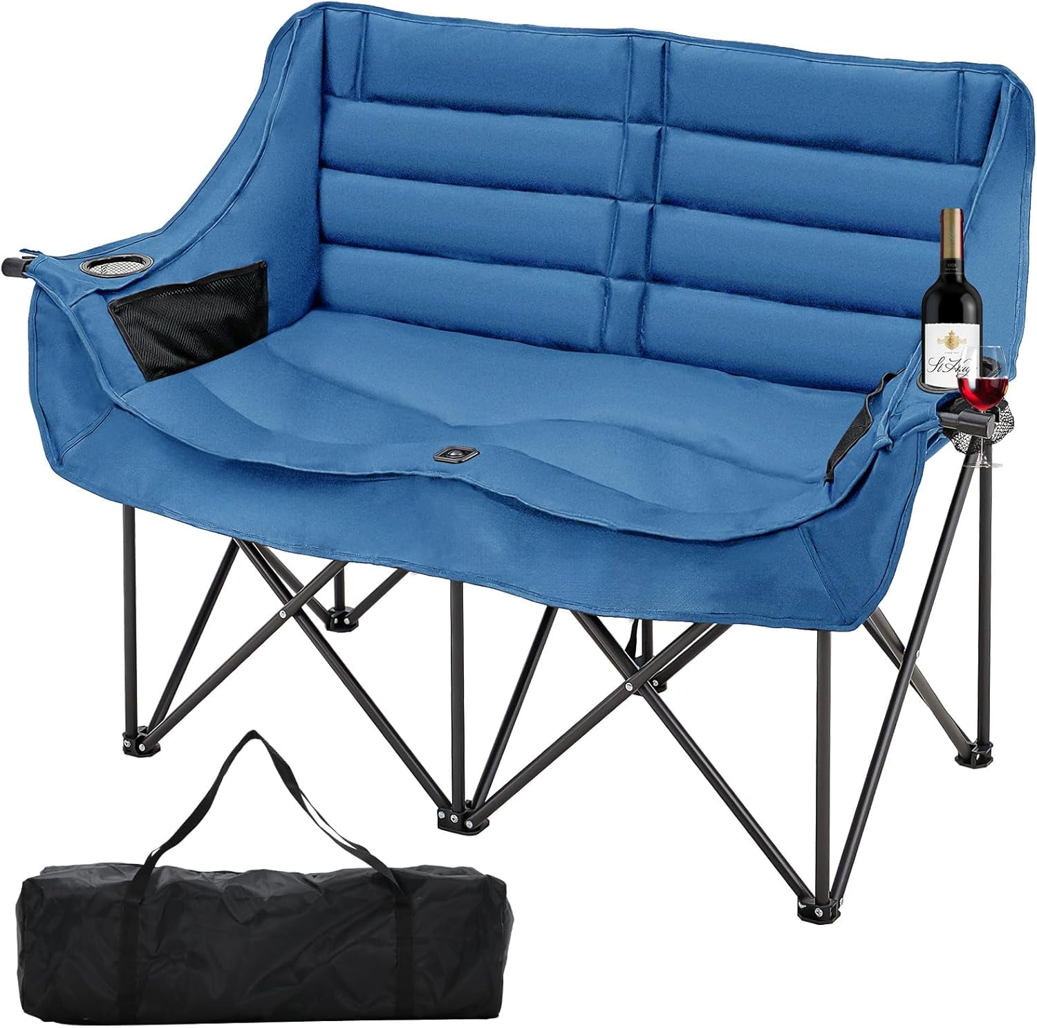 MOPHOTO Double Camping Chair, Folding Camping Loveseat Duo Chair for ...