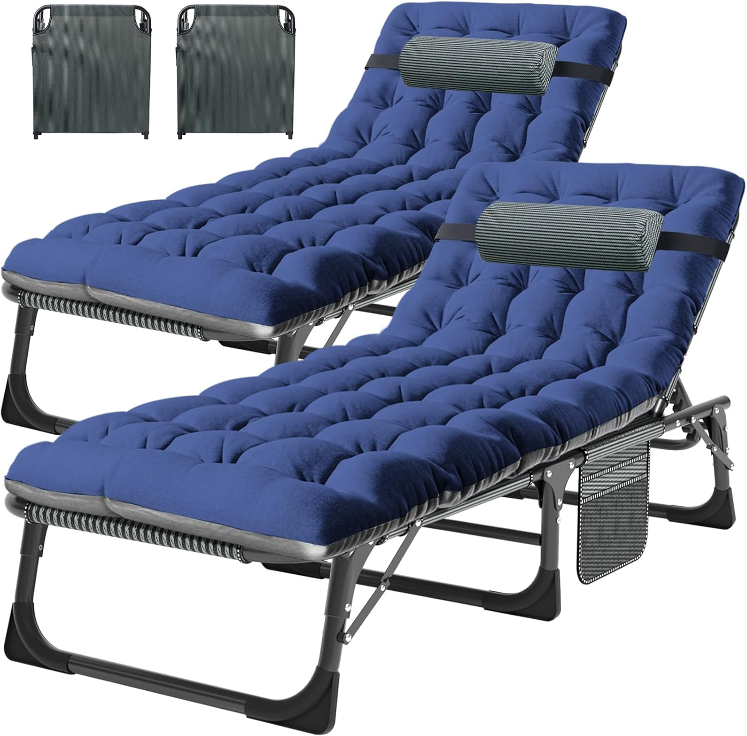 MOPHOTO Folding Chaise Lounge Chair 5-Position, Folding Cot, Heavy Duty ...