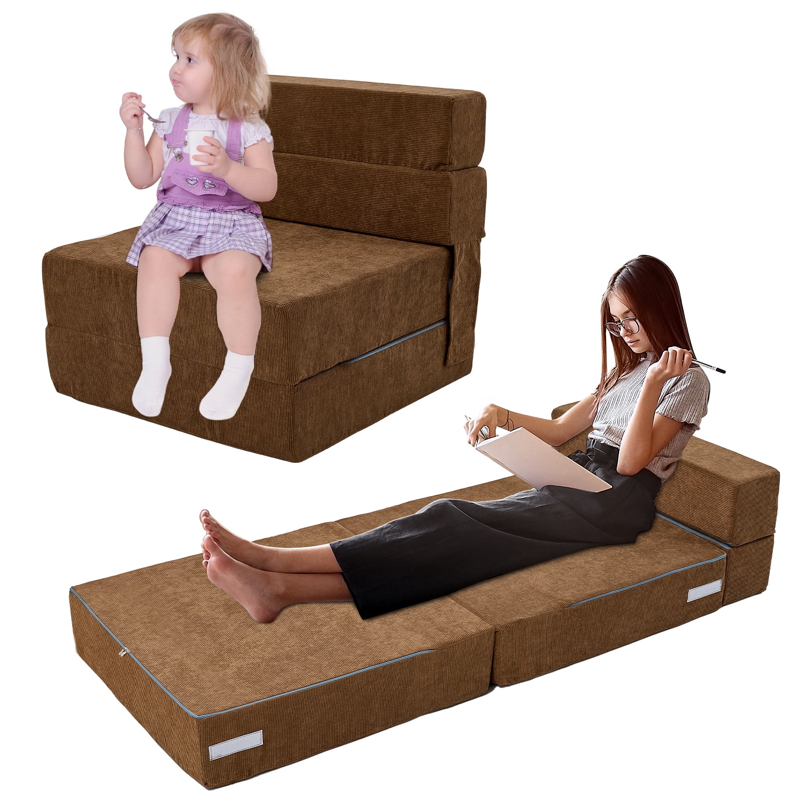 MOPHOTO Furniture Kids Fold Out Couch 2-in-1 Children Convertible Sofa ...