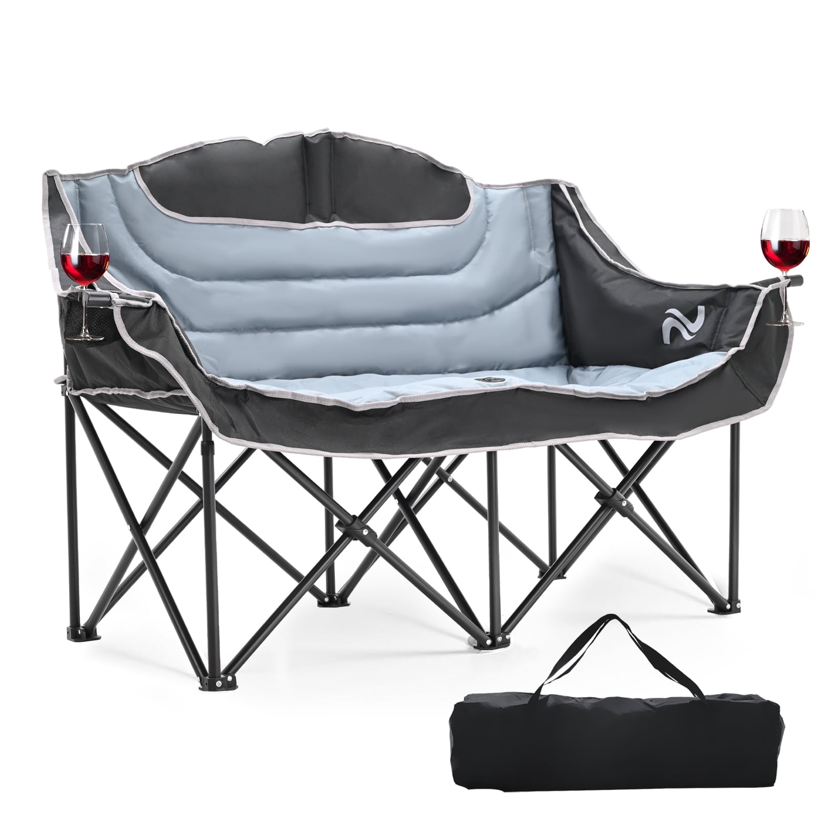 MOPHOTO Double Camping Chair for Adults, 2 Person Loveseat Camping ...