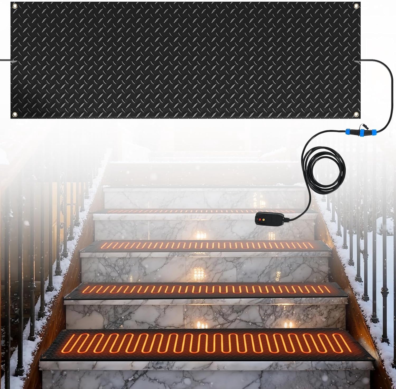 MOPHOTO Heated Snow Melting Mats,20x60in Electric Snow Melting Mats ...