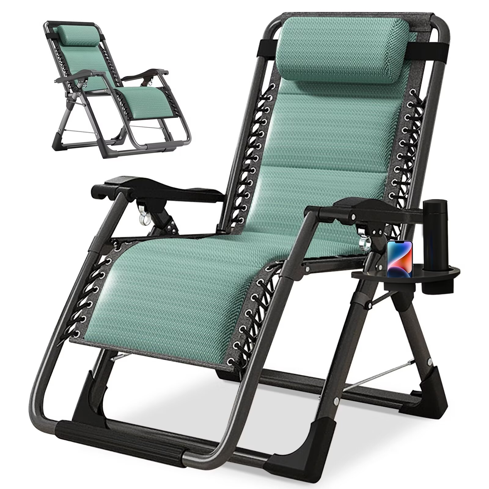 MOPHOTO Zero Gravity Chair, Lawn Recliner, Reclining Patio Lounger ...