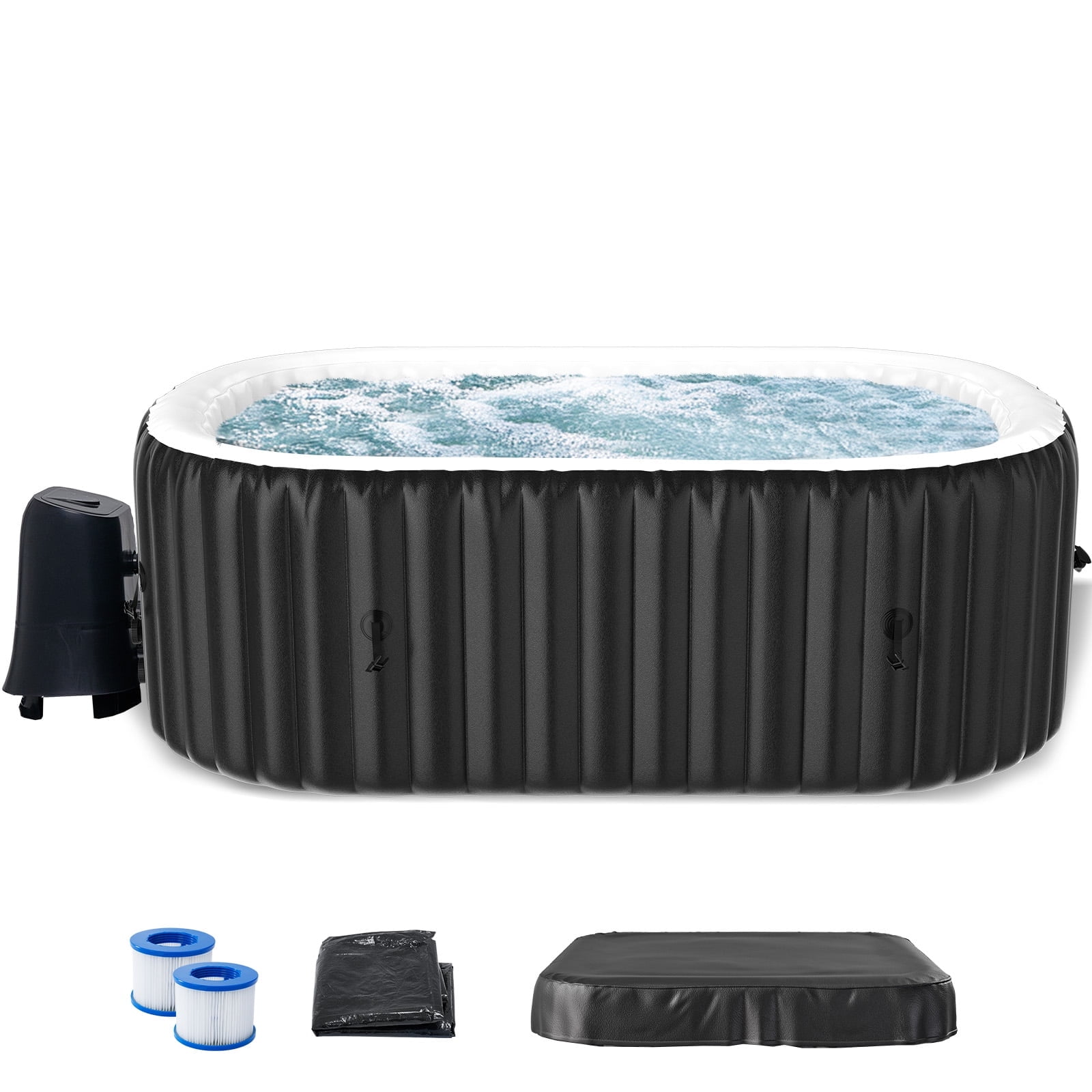 MOPHOTO 1-2 Person Inflatable Hot Tub, Portable Oval Blow Up Hot Tub ...
