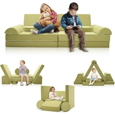 Kids Sofa Couch 10PCS, Linor Modular Toddler Couch for Playroom, Dutch ...