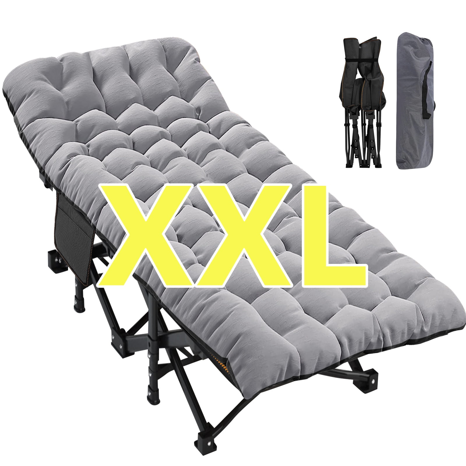 MOPHOTO XXL Extra Wide & Long Foldable Camping Cot, Quick Collapsible ...