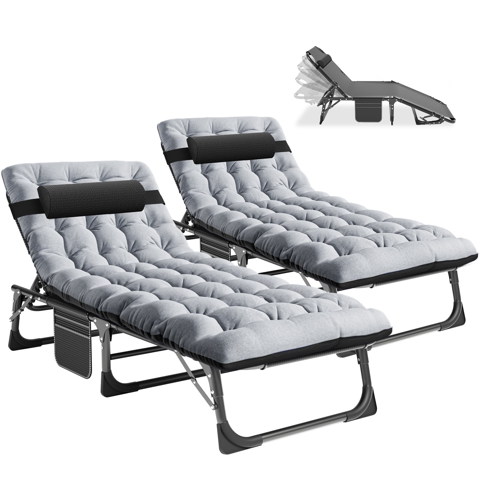 MOPHOTO Portable Adjustable Folding Camping Cot, Compact Lightweight ...