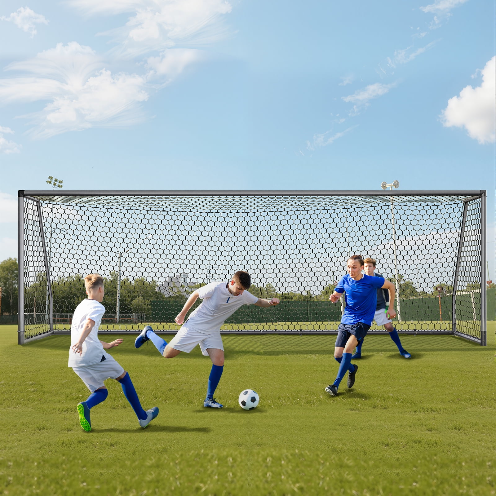 MOPHOTO Aluminum Soccer Goals for Backyard,21x7 FT Competition Practice ...