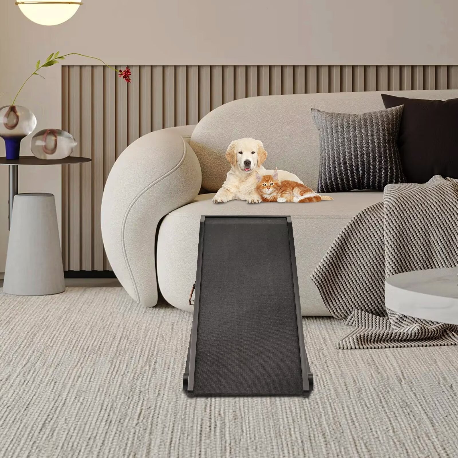 MOPHOTO Wood Dog Ramp, Non-slip Rubber Mat High Traction Ramp,4 Level ...