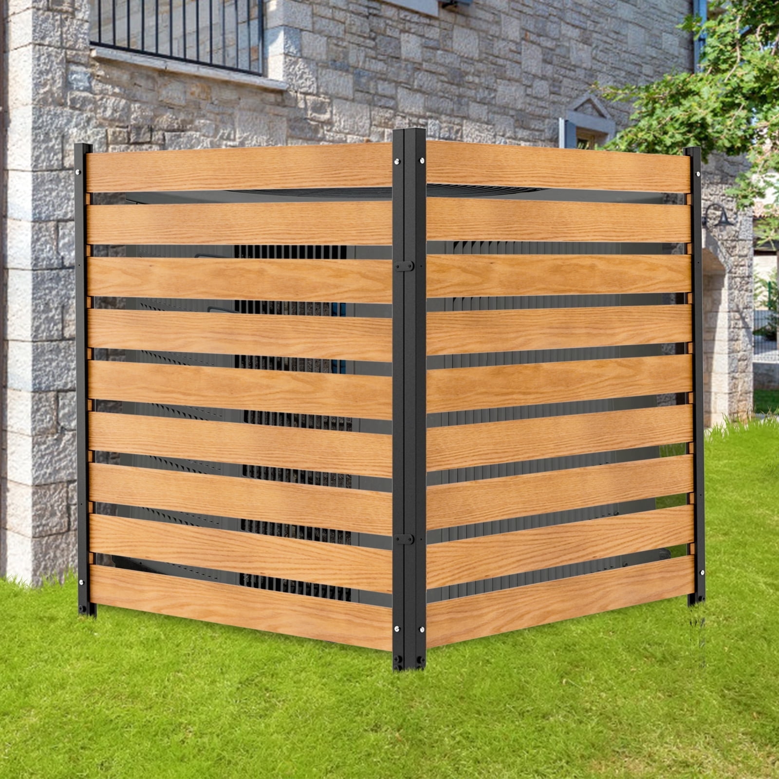 MOPHOTO Wood Fence Panels 36" W x 44" H Outdoor Fence Privacy Screen ...