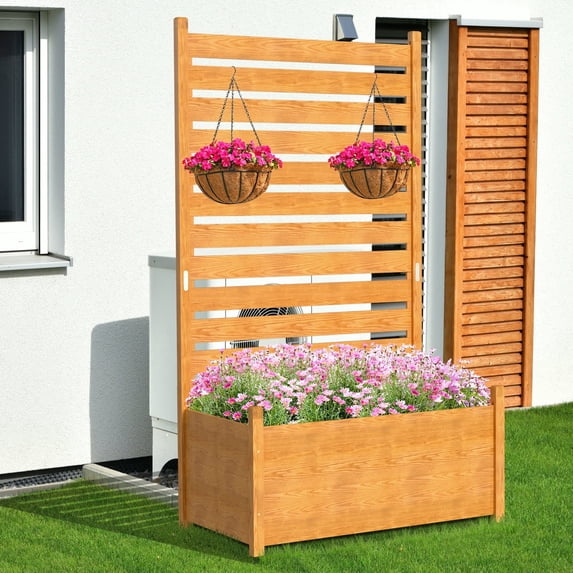 MOPHOTO Wood Fence panel Outdoor,Air Conditioner Freestanding Wood ...