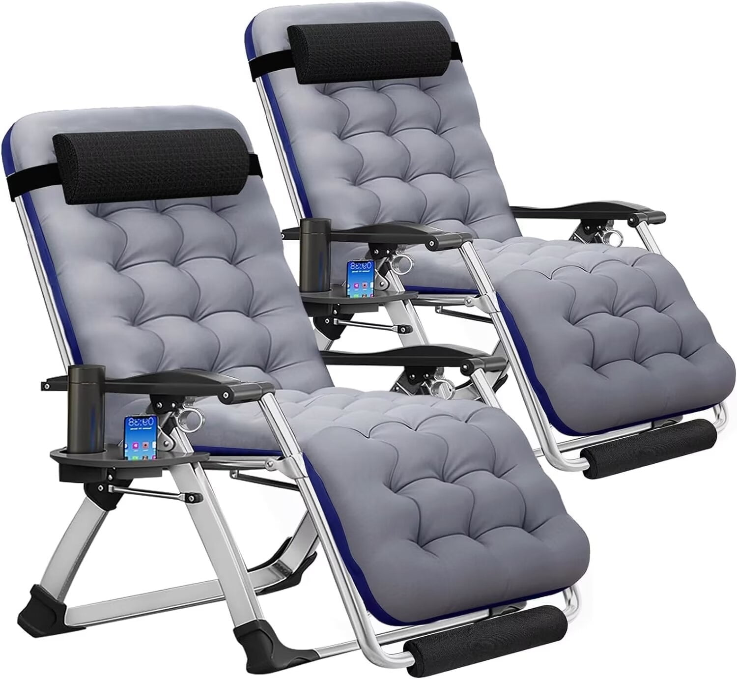 MOPHOTO Reclining Lounge Chair Set, Foldable Adjustable Recliner for ...