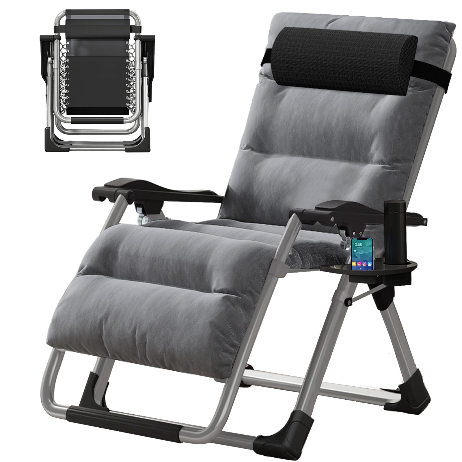 MOPHOTO Zero Gravity Chair Folding Outdoor Patio Recliner with ...