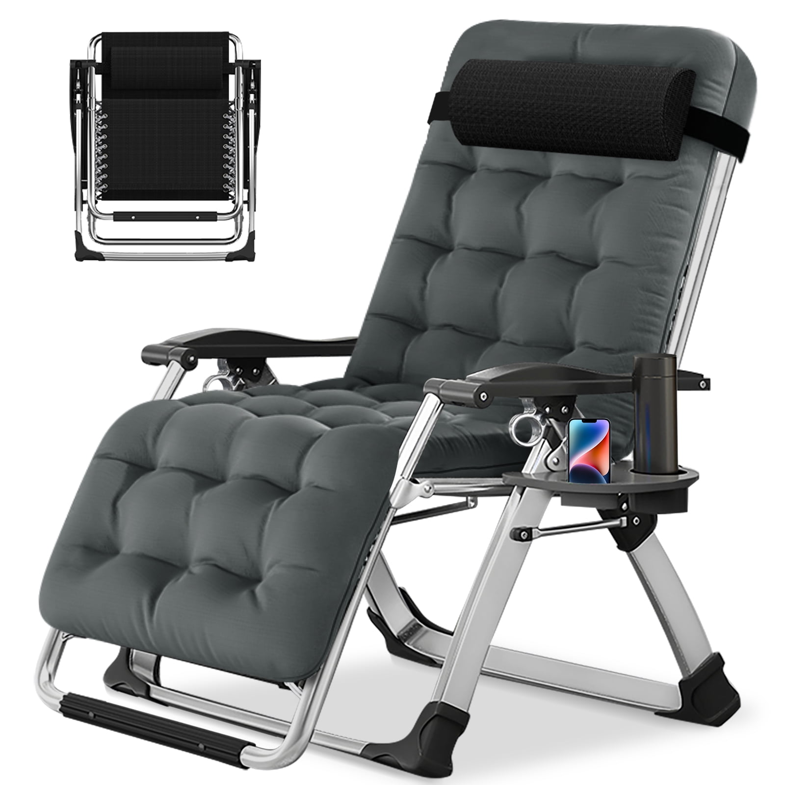MOPHOTO Zero Gravity Chair, Lawn Recliner, Reclining Patio Lounger ...