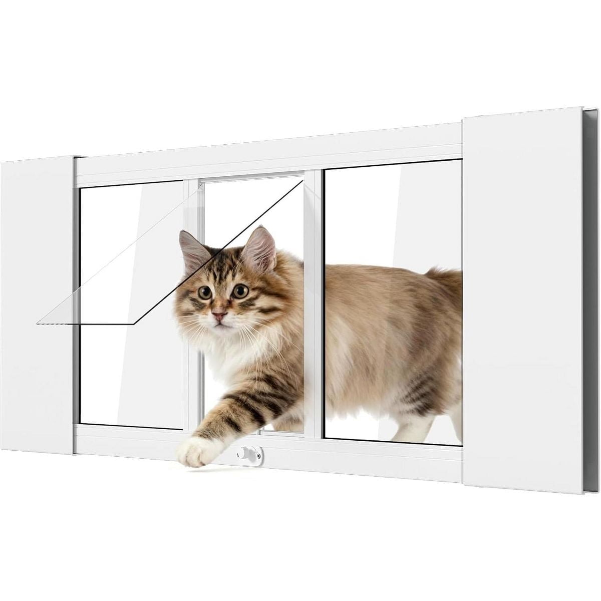 MOPHOTO Aluminum Cat Door for window,Adjustable Width of 35"-46" ,Quick ...