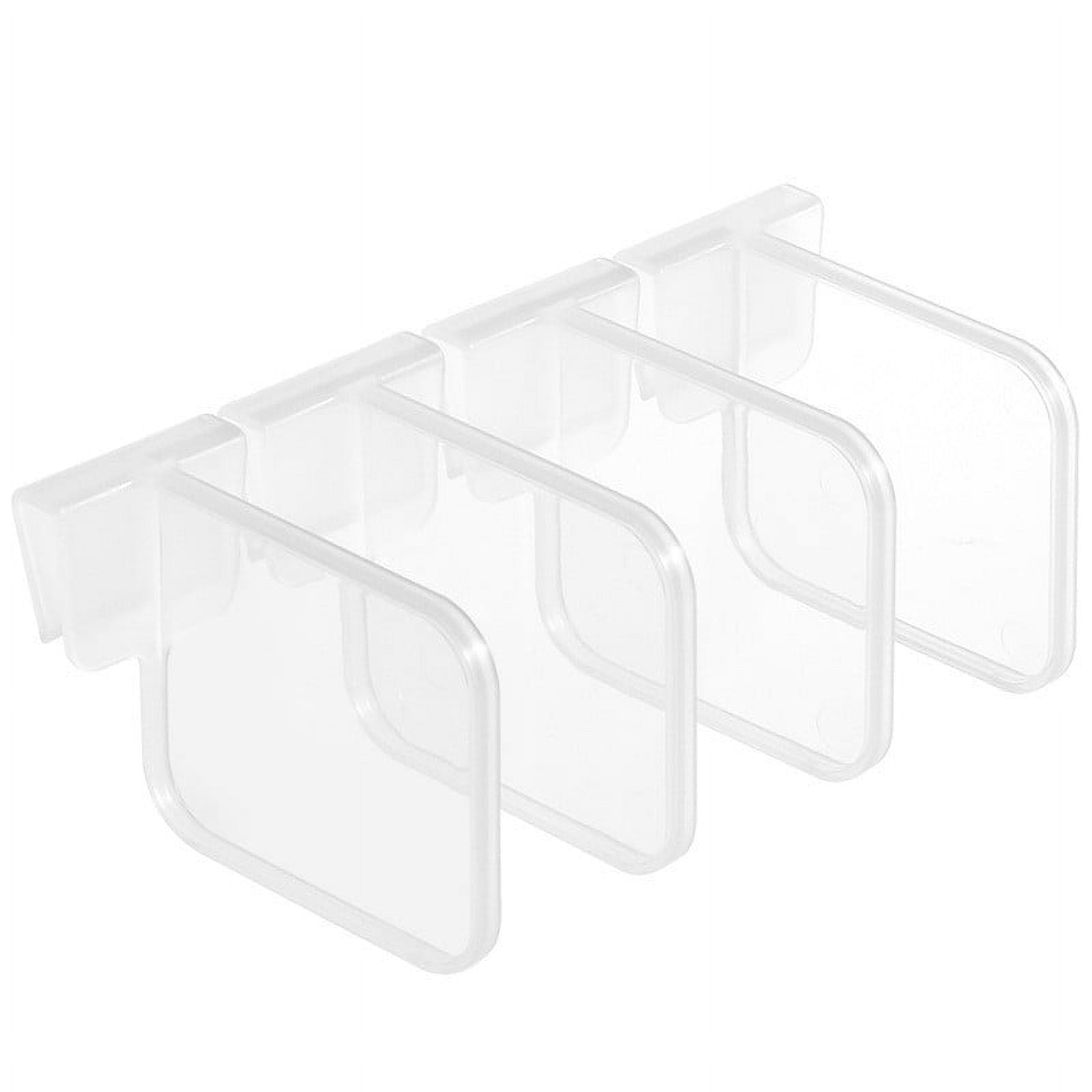 MOPOOR 4PC Plastic Refrigerator Clapboard Storage Box Adjustable Snap ...