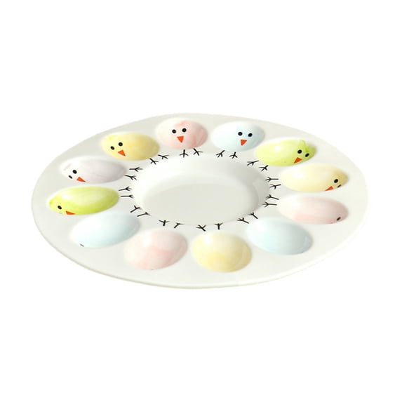 MOPOOR Easter Ceramic Egg Tray Cute Tableware for Breakfast Western ...