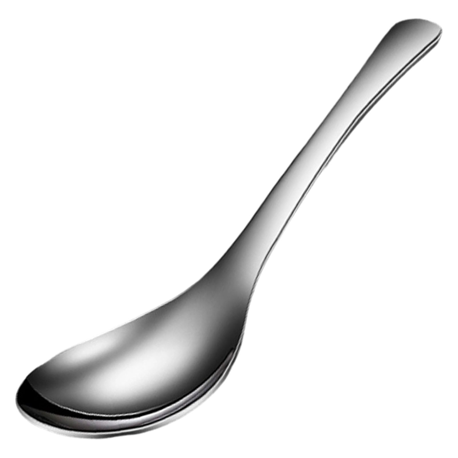 MOPOOR Large Soup Spoons/Stainless Steel Bouillion Spoons,Thick Heavy ...